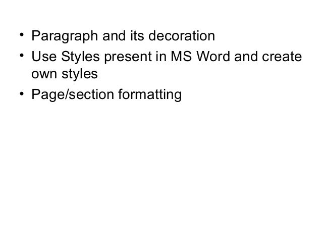 9 paragraph, styles and page setup