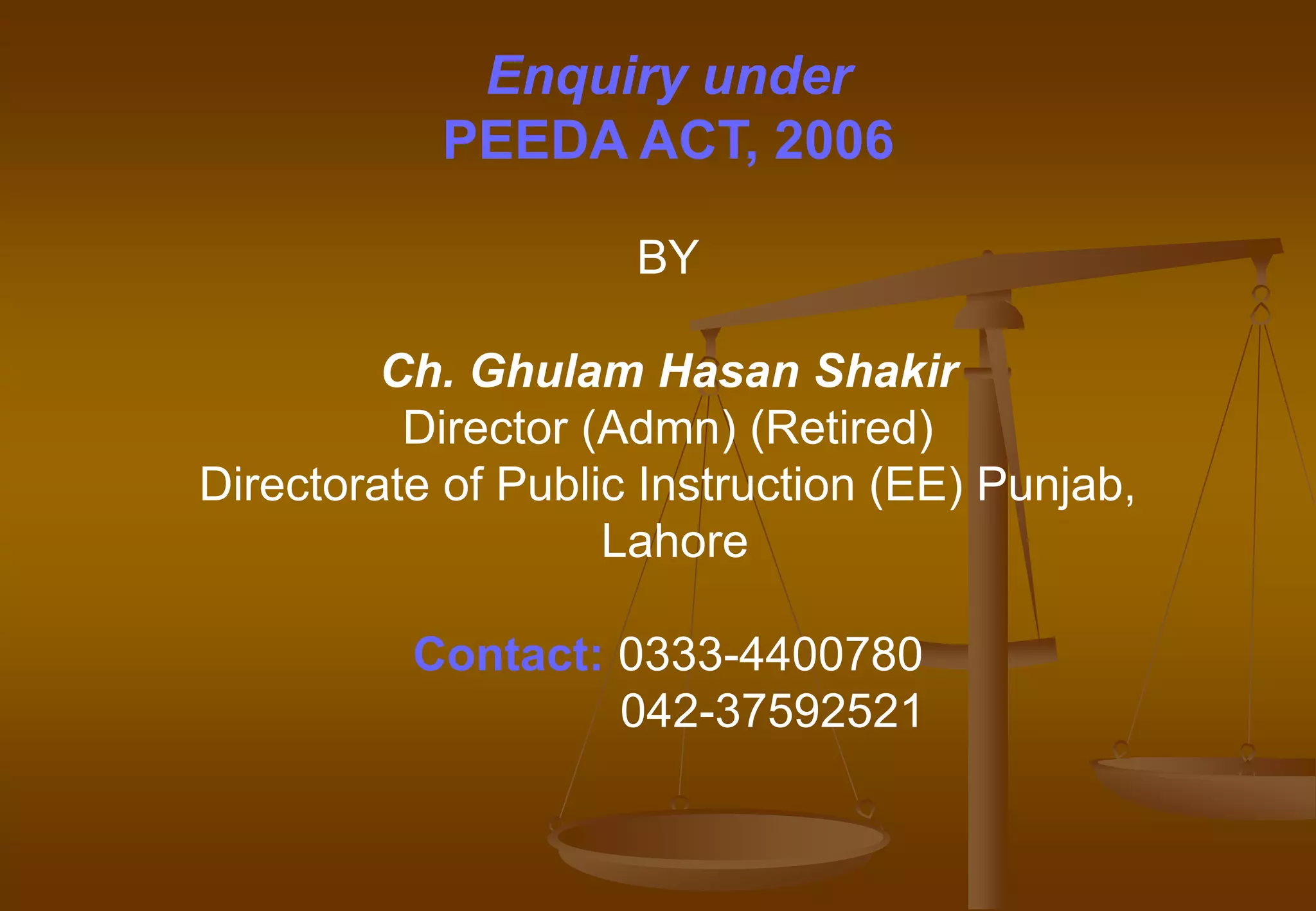 9 peeda act 2006 by . hassan shakir | PPTX