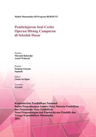 9.pembelajaran soal cerita operasi hitung ... | PDF