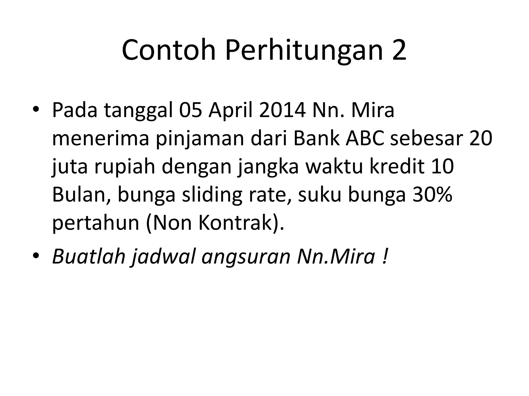 Perhitungan Kredit Bank | PPTX