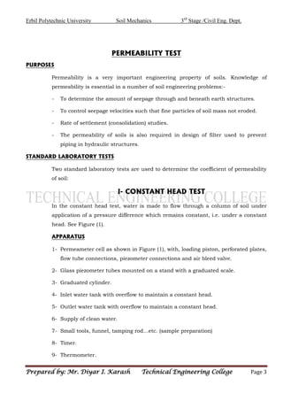 PERMEABILITY OF SOILS | PDF