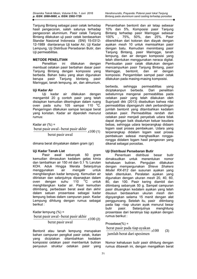 9 potensi pasir lokal tanjung bintang pada aluminium sand casting ...