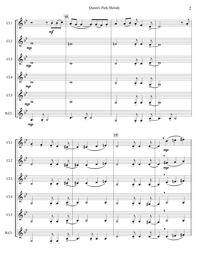9 queen's park melody - jacob de haan - set of clarinets | PDF