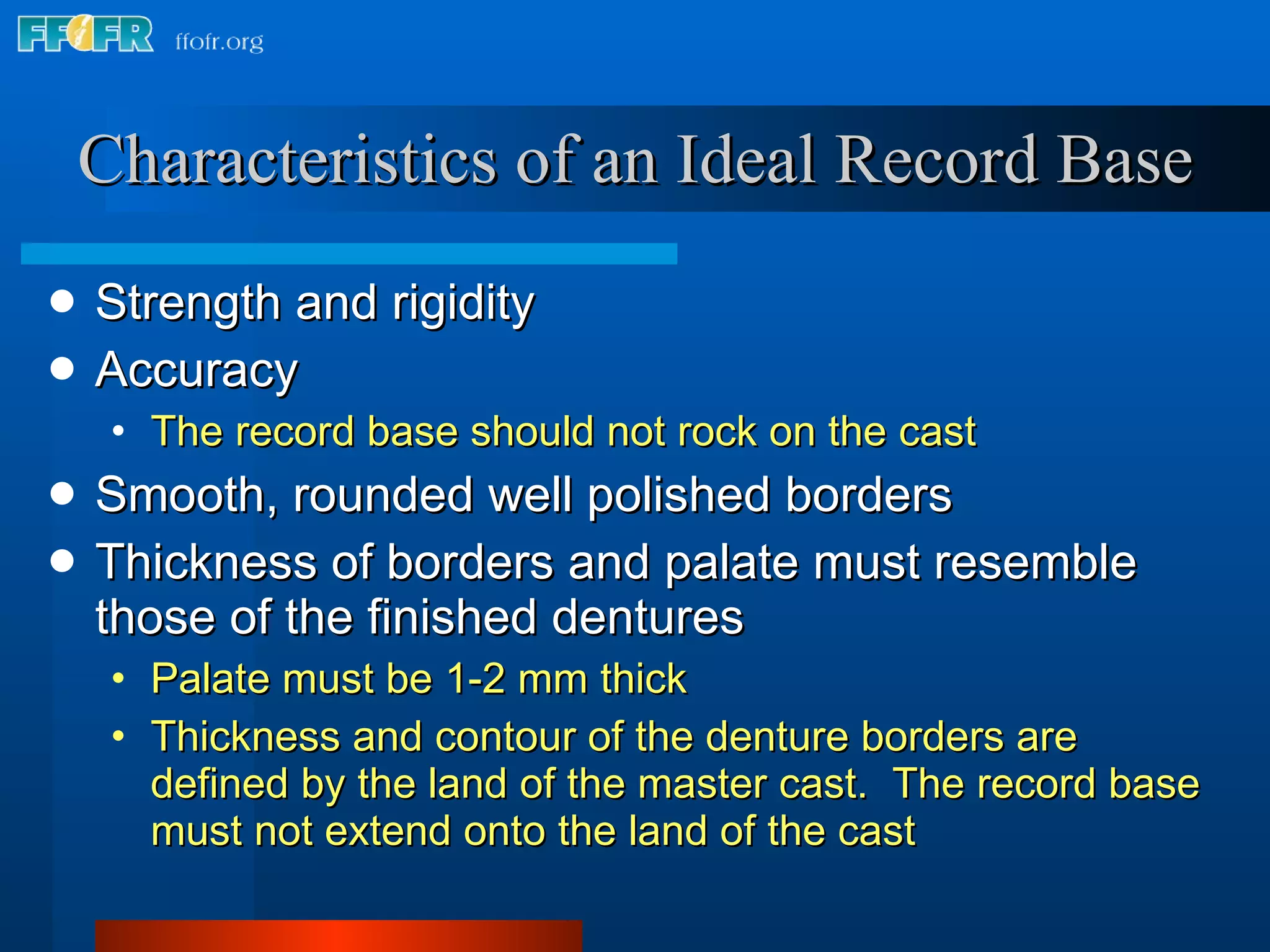 9.record base and wax rim fabrication | PPT