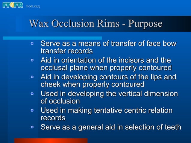 9.record base and wax rim fabrication | PPT