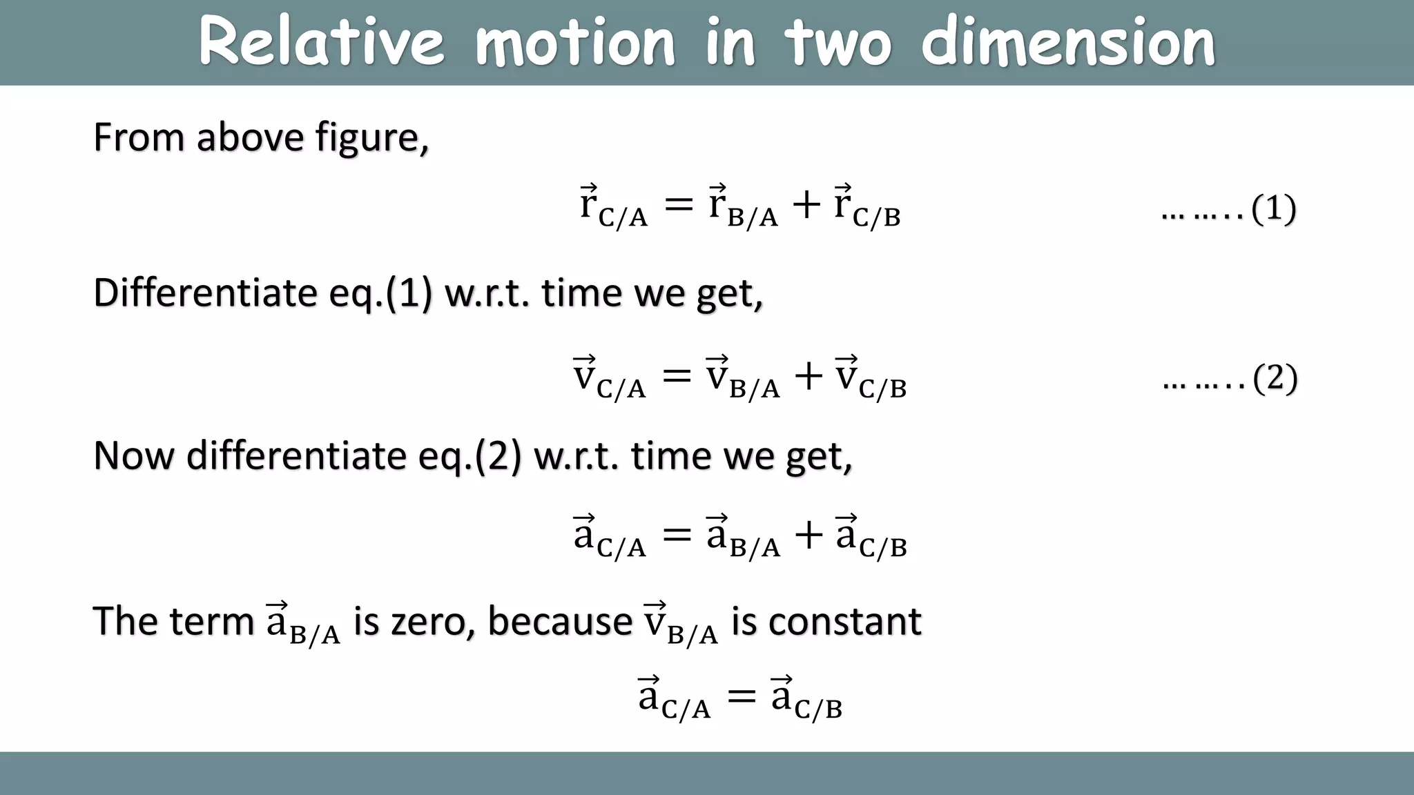 Relative motion in 1D & 2D | PPTX