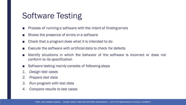9-Software Verification and Validation (Object Oriented Software Engineering - BNU Spring 2017 ...