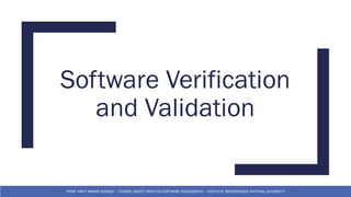 9-Software Verification and Validation (Object Oriented Software ...