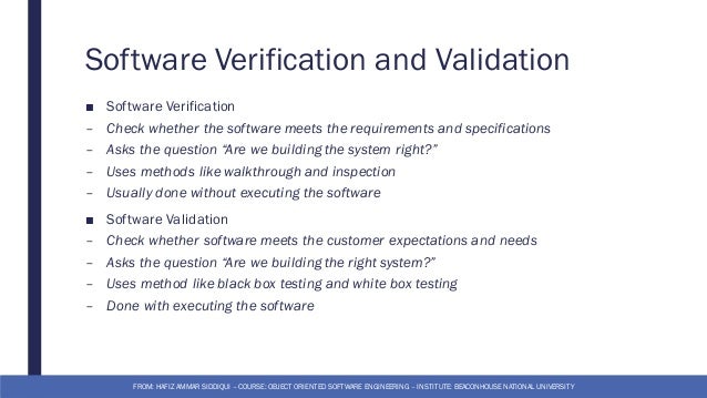 9 Software Verification And Validation Object Oriented Software Engi…