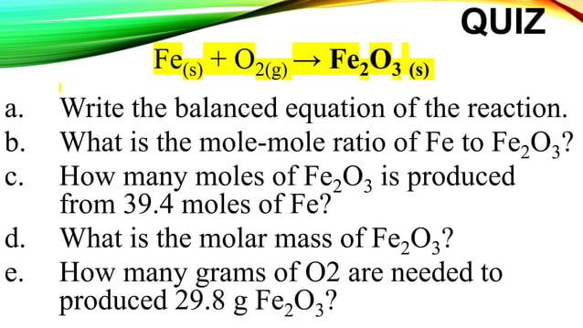 9-STOICHIOMETRY.pptx | Chemistry | Science