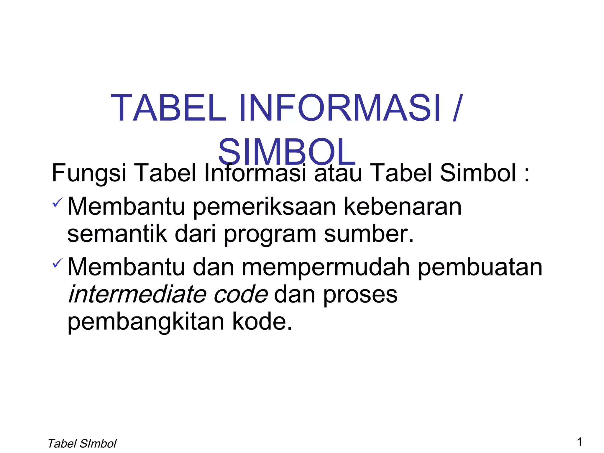 9. tabel informasi | PPT