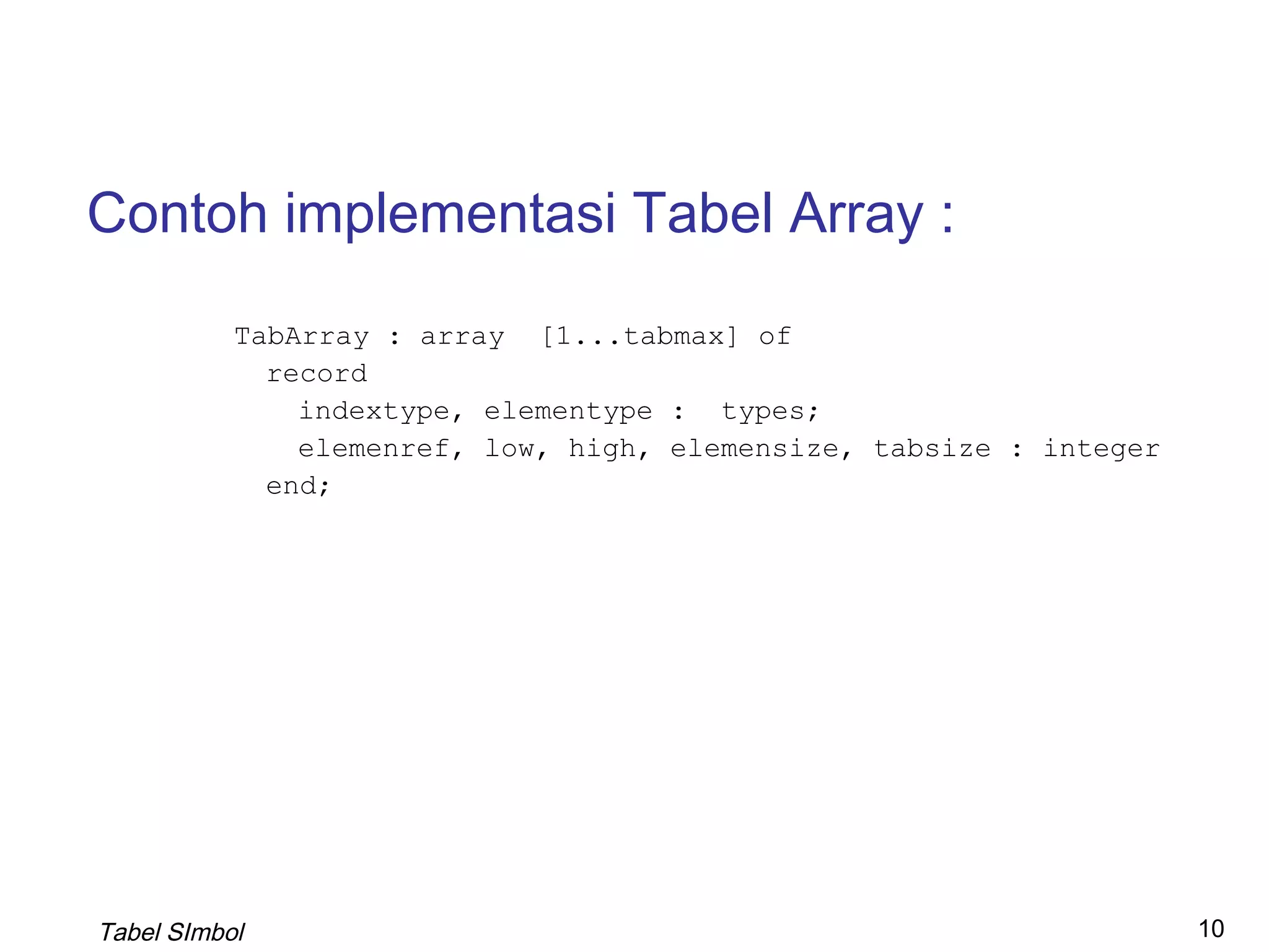 9. tabel informasi | PPT