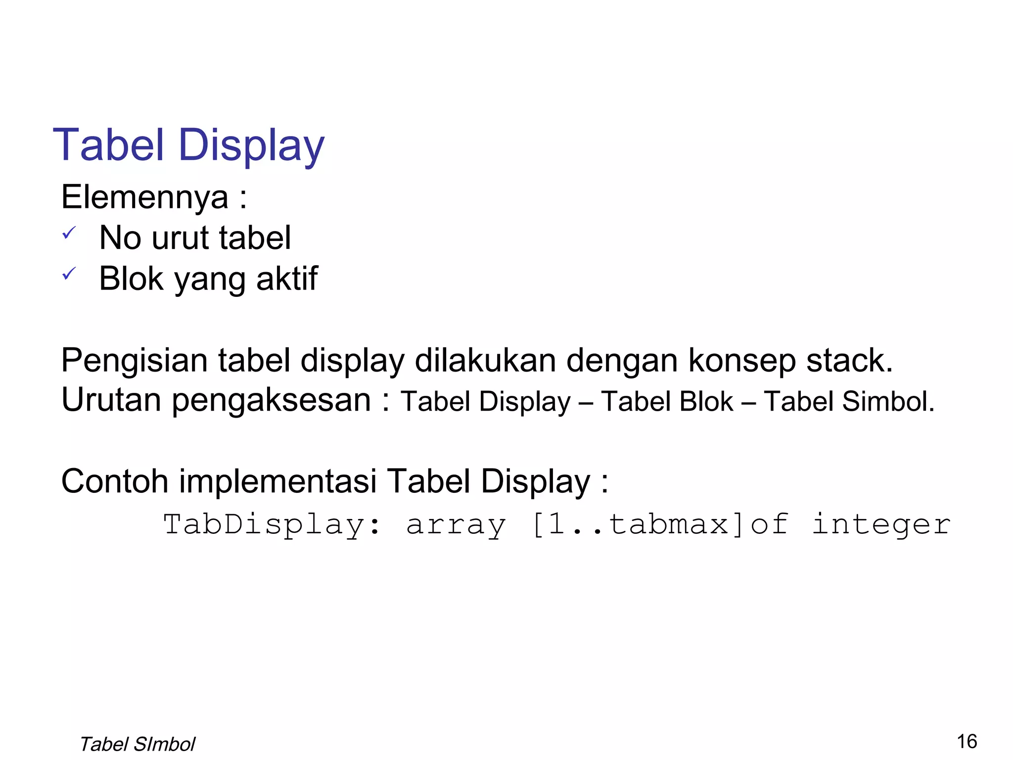 9. tabel informasi | PPT