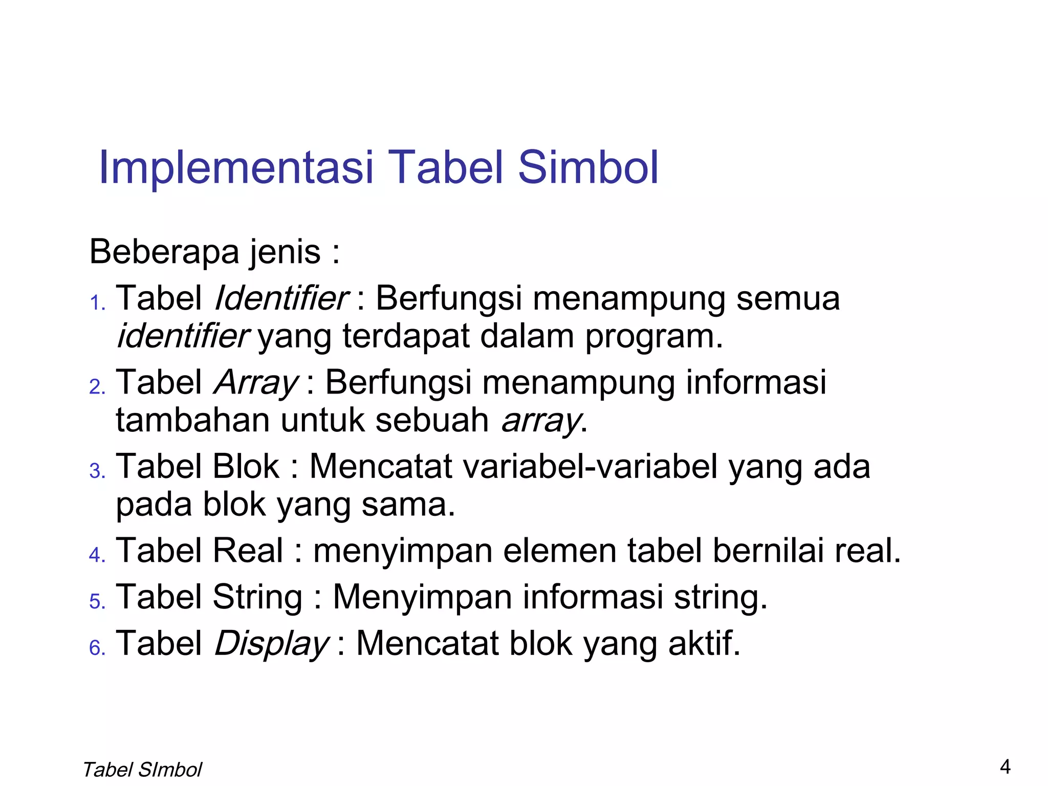 9. tabel informasi | PPT