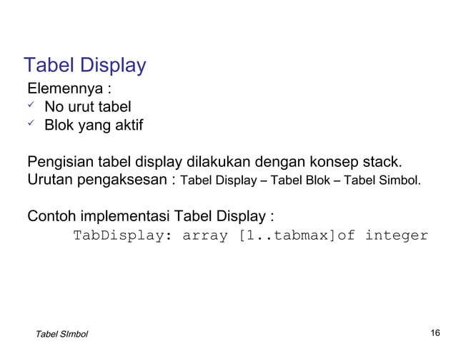 9. tabel informasi | PPT