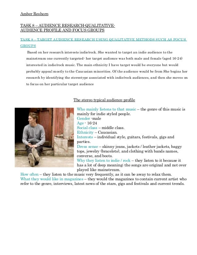 task 9 example audience profile