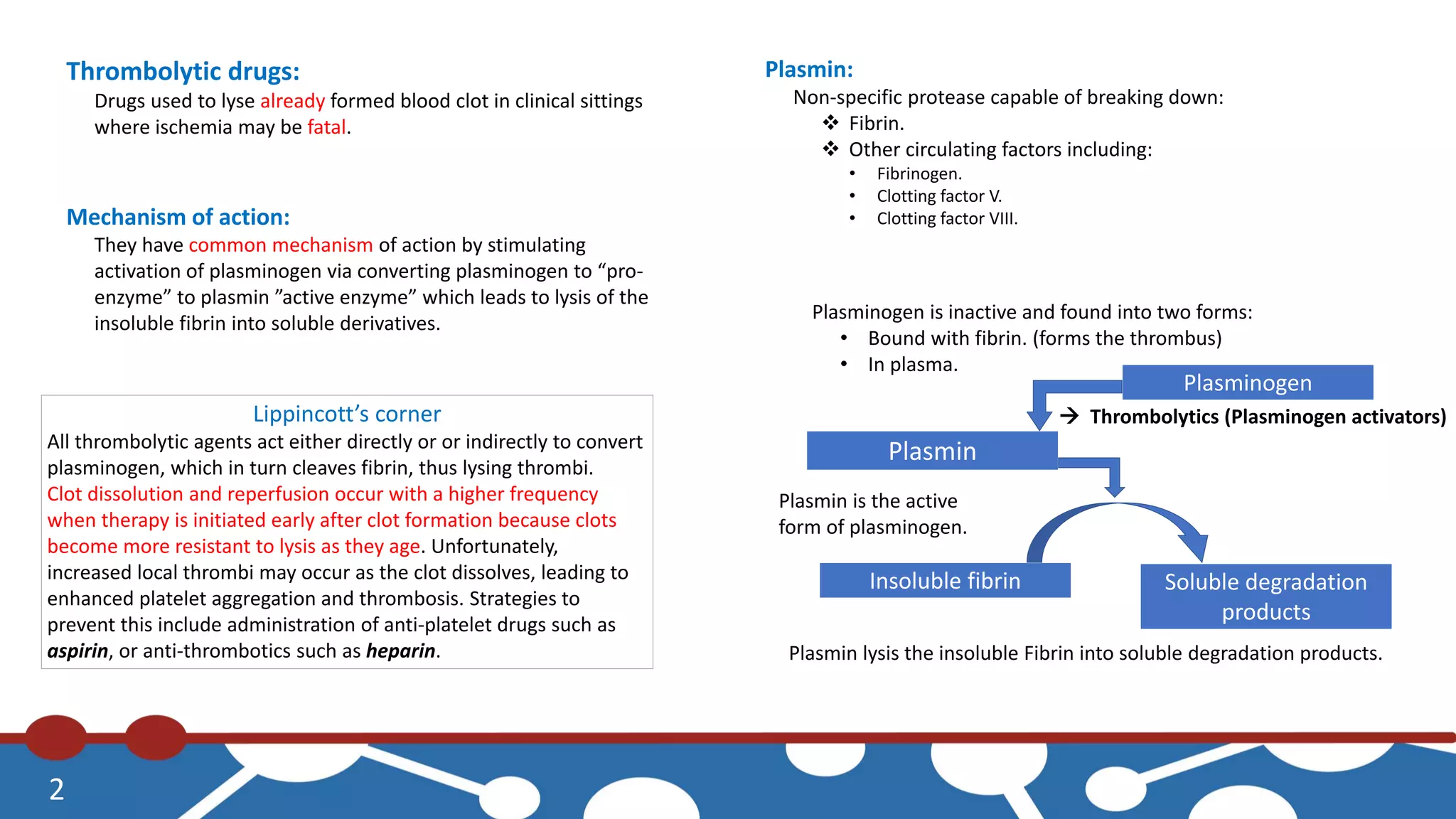 9-Thrombolytics Drugs.pptx | Blood Disorders | Diseases and Conditions