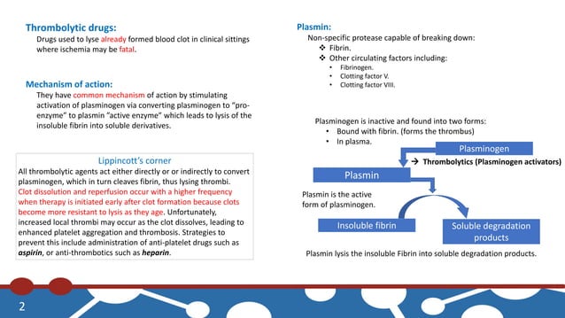 9-Thrombolytics Drugs.pptx | Blood Disorders | Diseases and Conditions