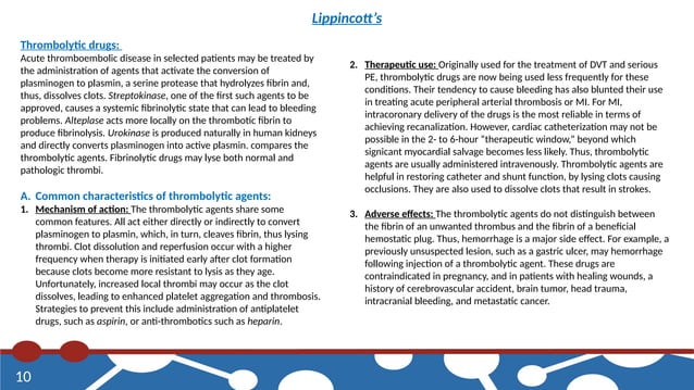 9-Thrombolytics Drugs. power point presentation | PPT