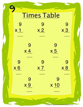 9 times-table | PDF