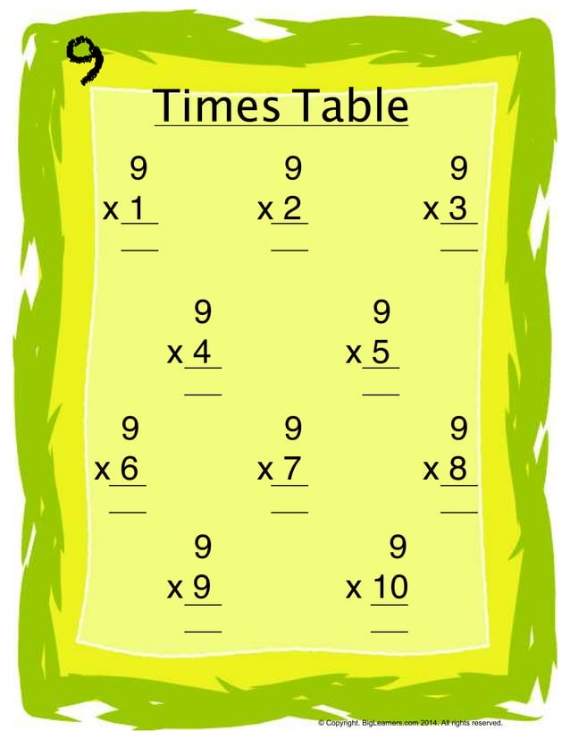 9 times-table | PDF
