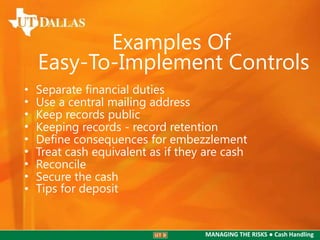 9 Cash Handling Workshop - Risk Management - 9 | PPTX