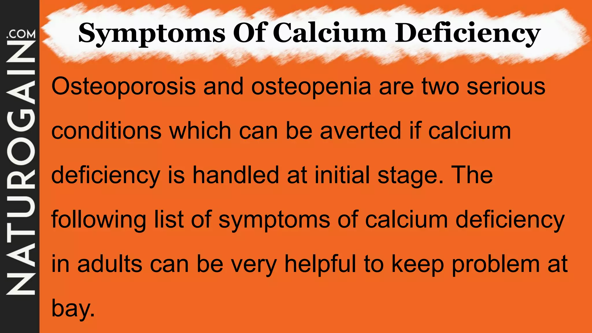9 Warning Symptoms of Calcium Deficiency in Adults (ALERT) | PPT