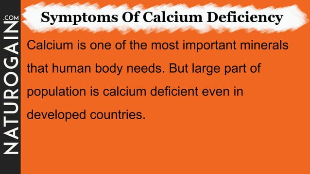 9 Warning Symptoms of Calcium Deficiency in Adults (ALERT) | PPT