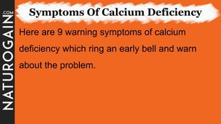 9 Warning Symptoms of Calcium Deficiency in Adults (ALERT) | PDF