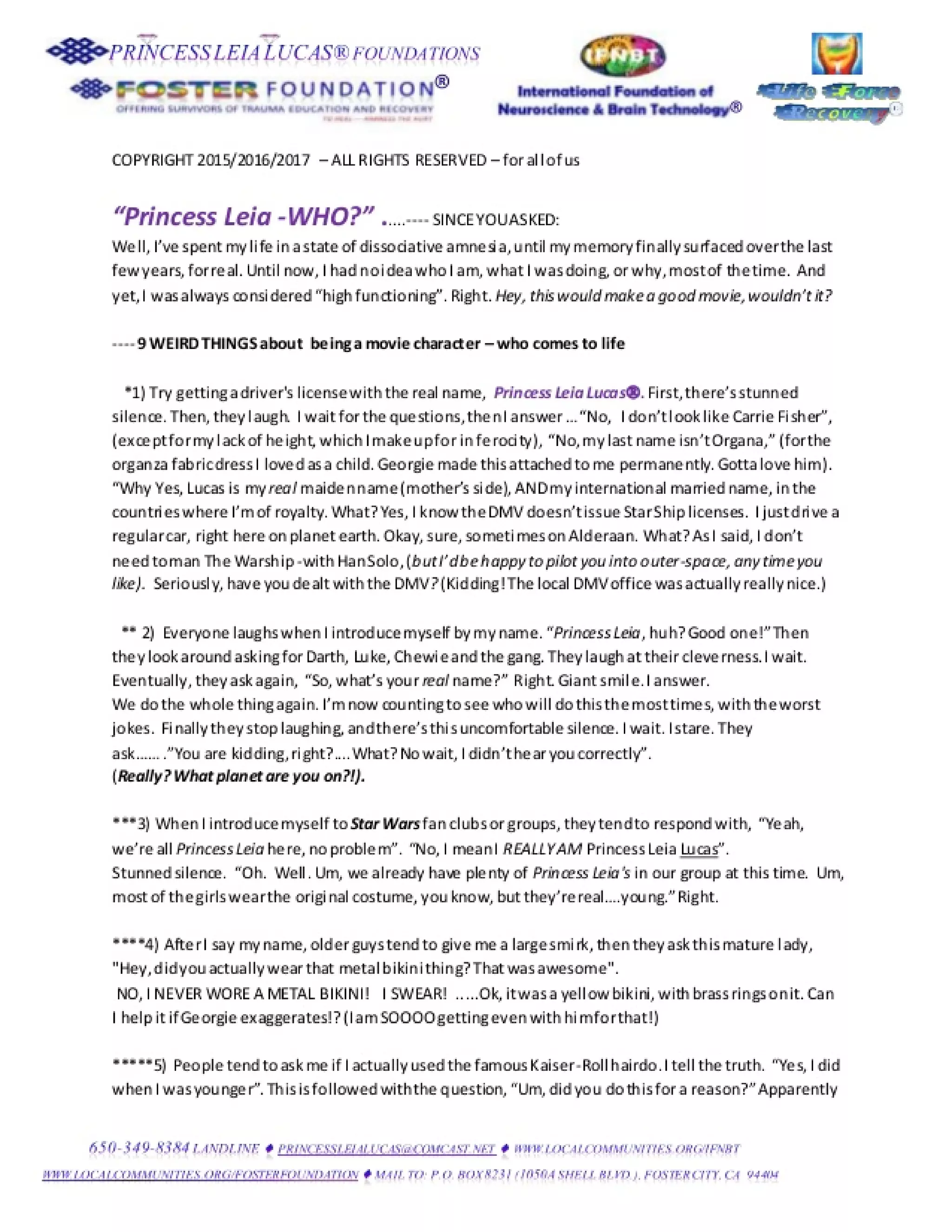 9 Weird Things About A Movie Character Come to Life, page 1 of 2 | PDF