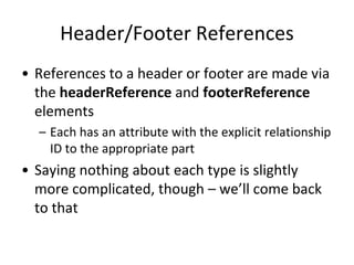 9 wordprocessing ml subject - headers and footers | PPT
