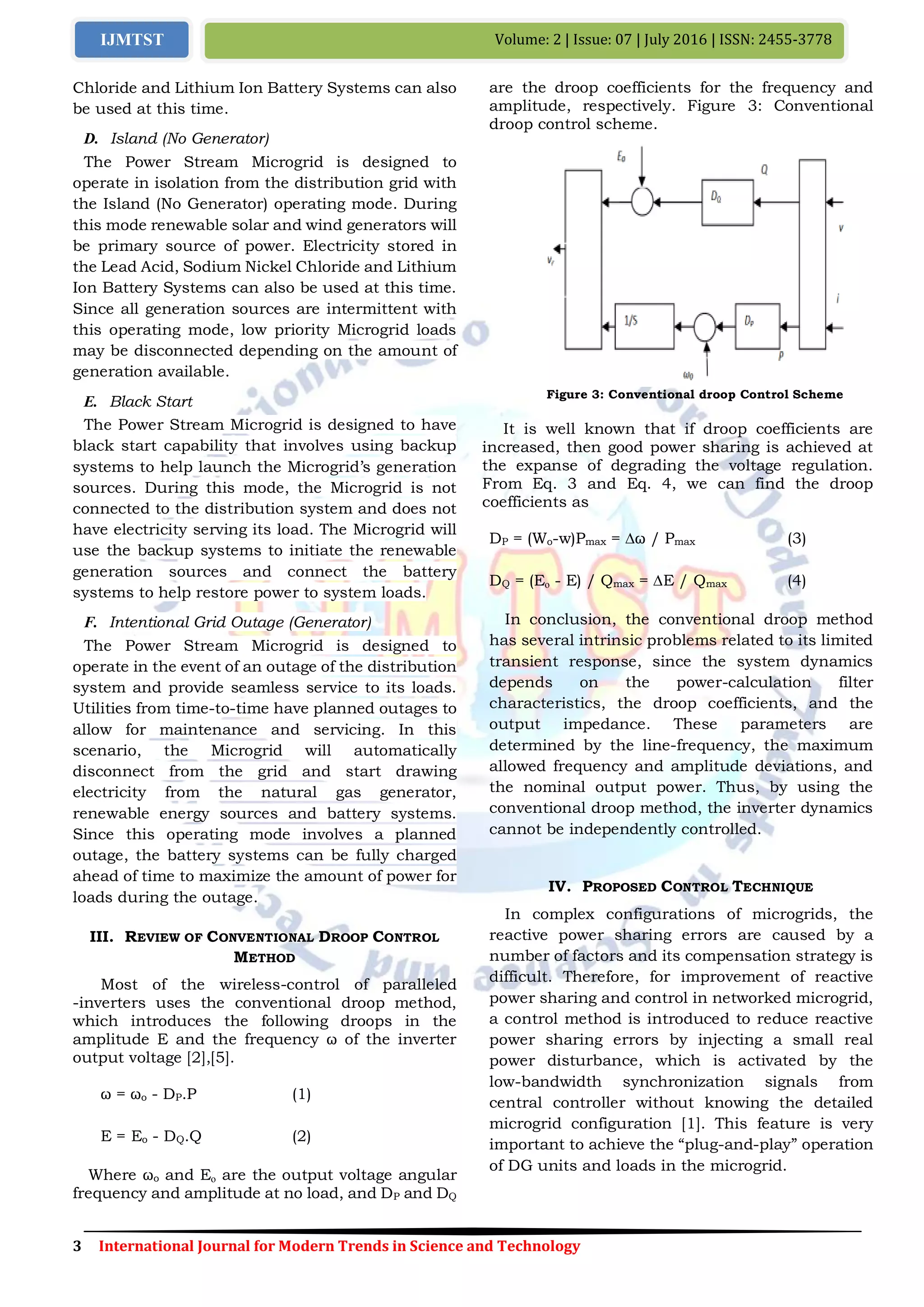 Reactive Power Sharing Droop Control Strategy for DG Units in an Islanded Microgrid | PDF