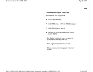 AUDI A4 B5 1.8L 1996 ELECTRICAL EQUIPMENT 90 25 instrument cluster ...