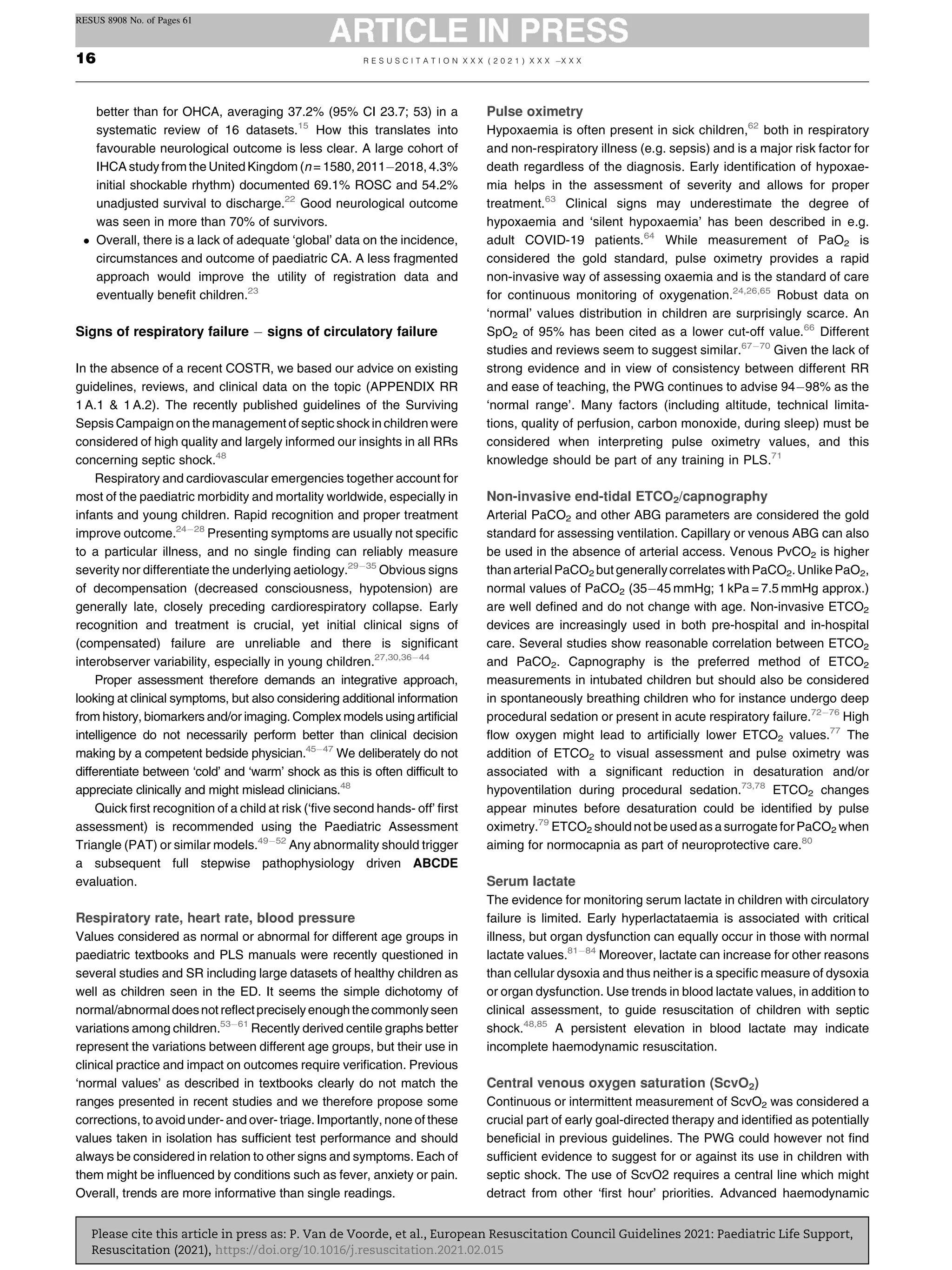 European Resuscitation Council Guidelines 2021: Paediatric Life Support | PDF