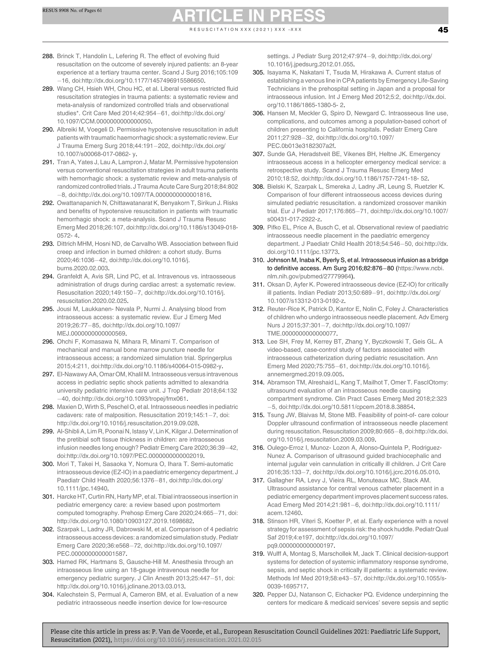 European Resuscitation Council Guidelines 2021: Paediatric Life Support ...