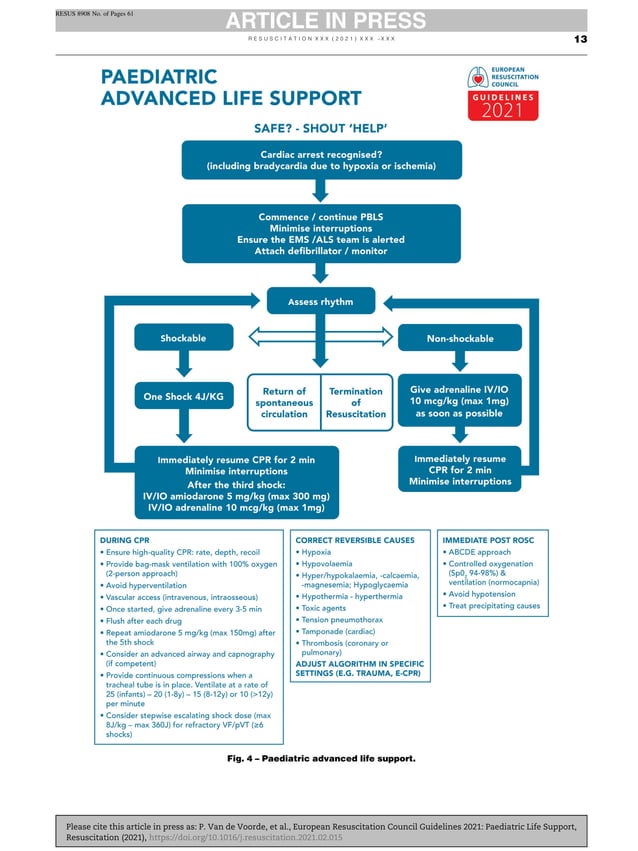 European Resuscitation Council Guidelines 2021: Paediatric Life Support | PDF