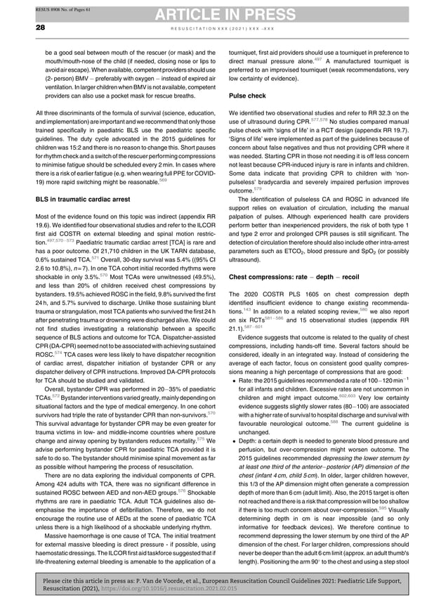 European Resuscitation Council Guidelines 2021: Paediatric Life Support ...