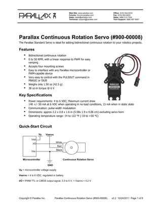 900 00008-continuous-rotation-servo-documentation-v2.2 | PDF