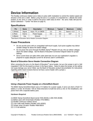 900 00008-continuous-rotation-servo-documentation-v2.2 | PDF