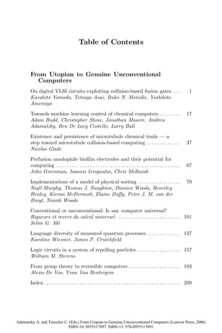 From Utopian To Genuine Unconventional Computers Andrew Adamatzky | PDF