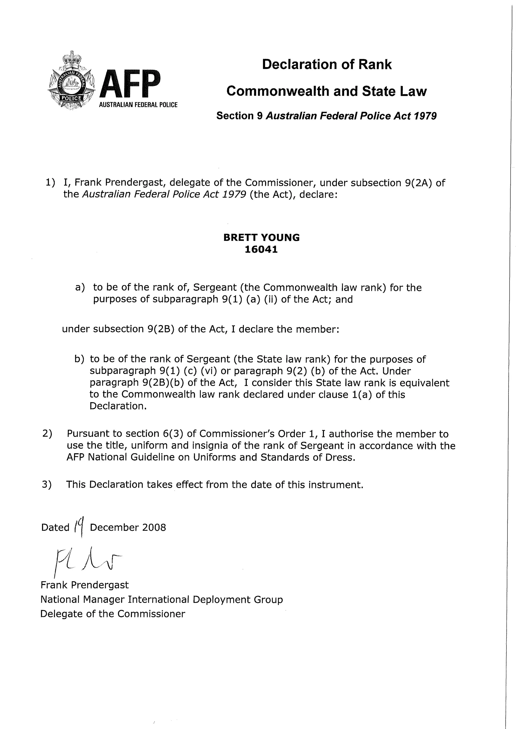 AFP undertaking and letter of promotion | PDF