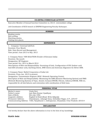 durgesh resume | DOC