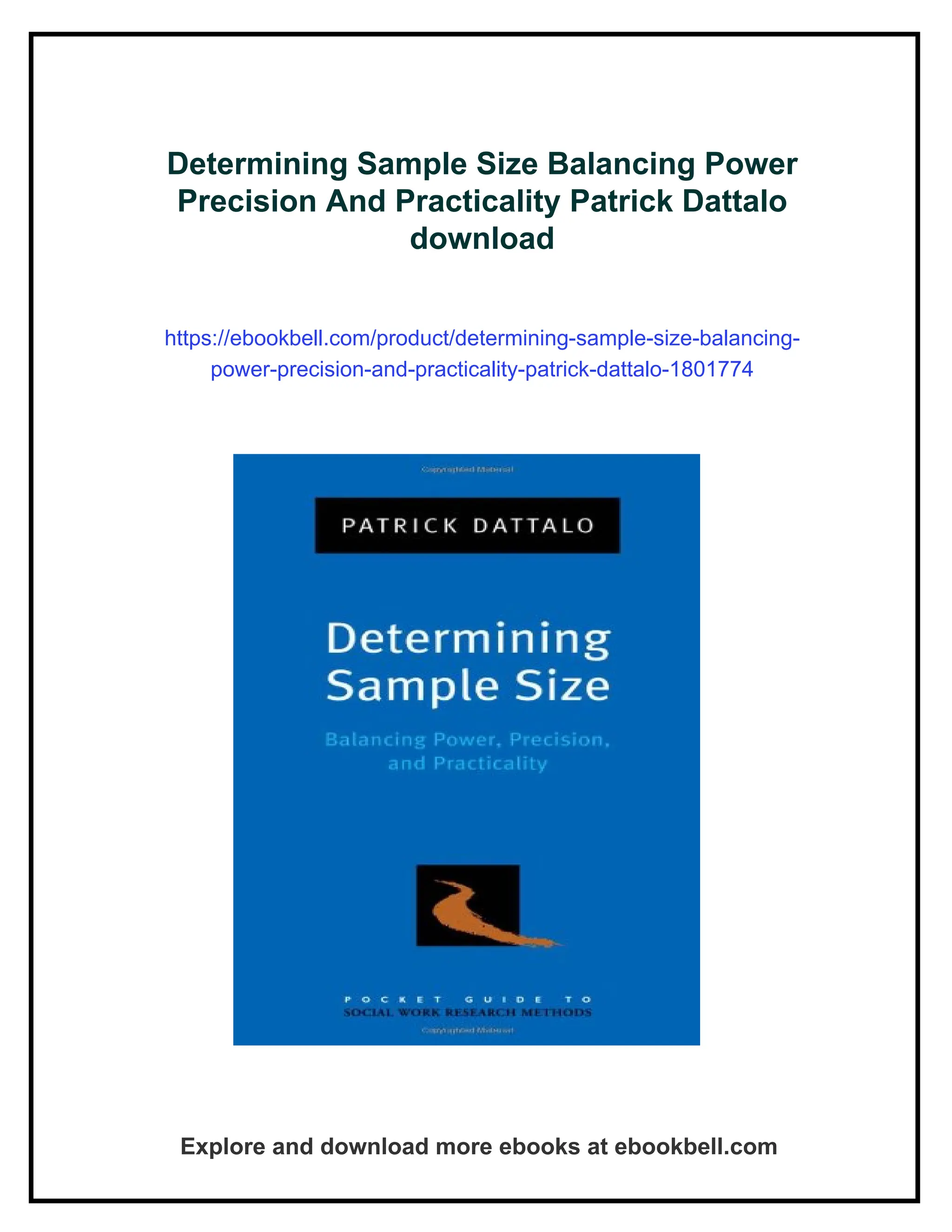 Determining Sample Size Balancing Power Precision And Practicality ...
