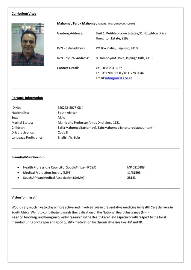 Faruk Mahomed CV 0615 | PDF