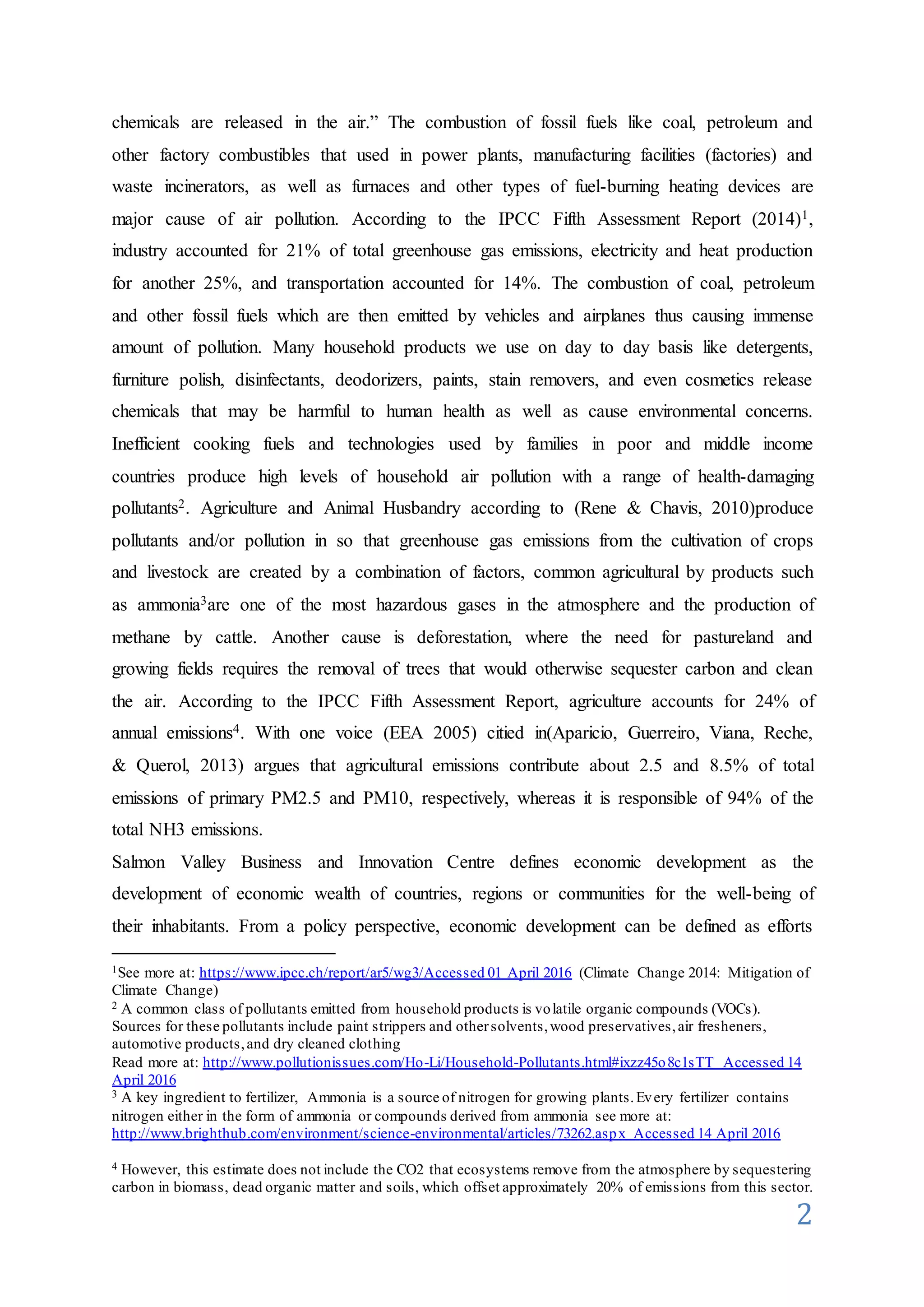ECONOMIC DEVELOPMENT VS EFFECTS OF AIR POLLUTION ON HUMAN HEALTH; A ...