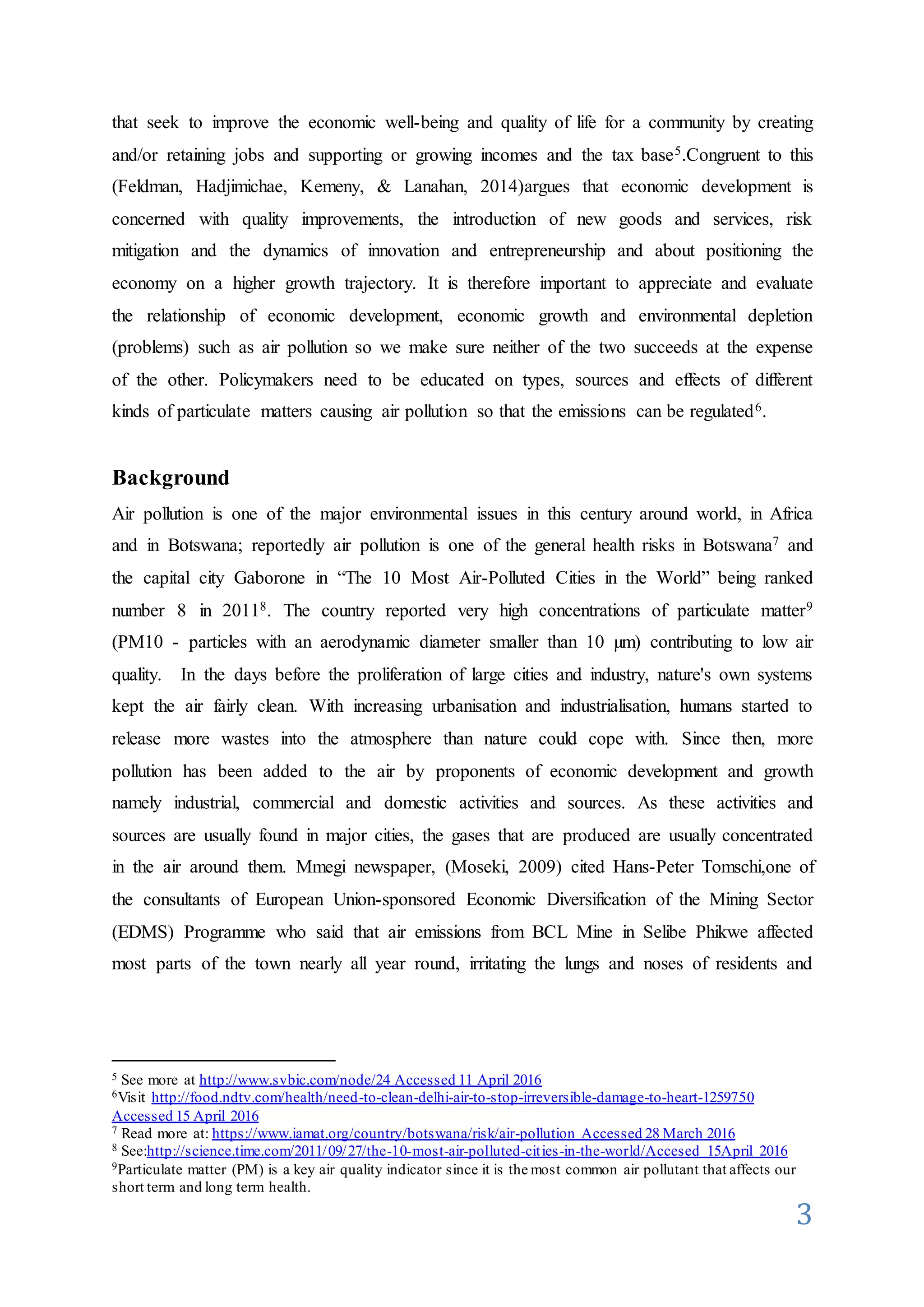 ECONOMIC DEVELOPMENT VS EFFECTS OF AIR POLLUTION ON HUMAN HEALTH; A ...