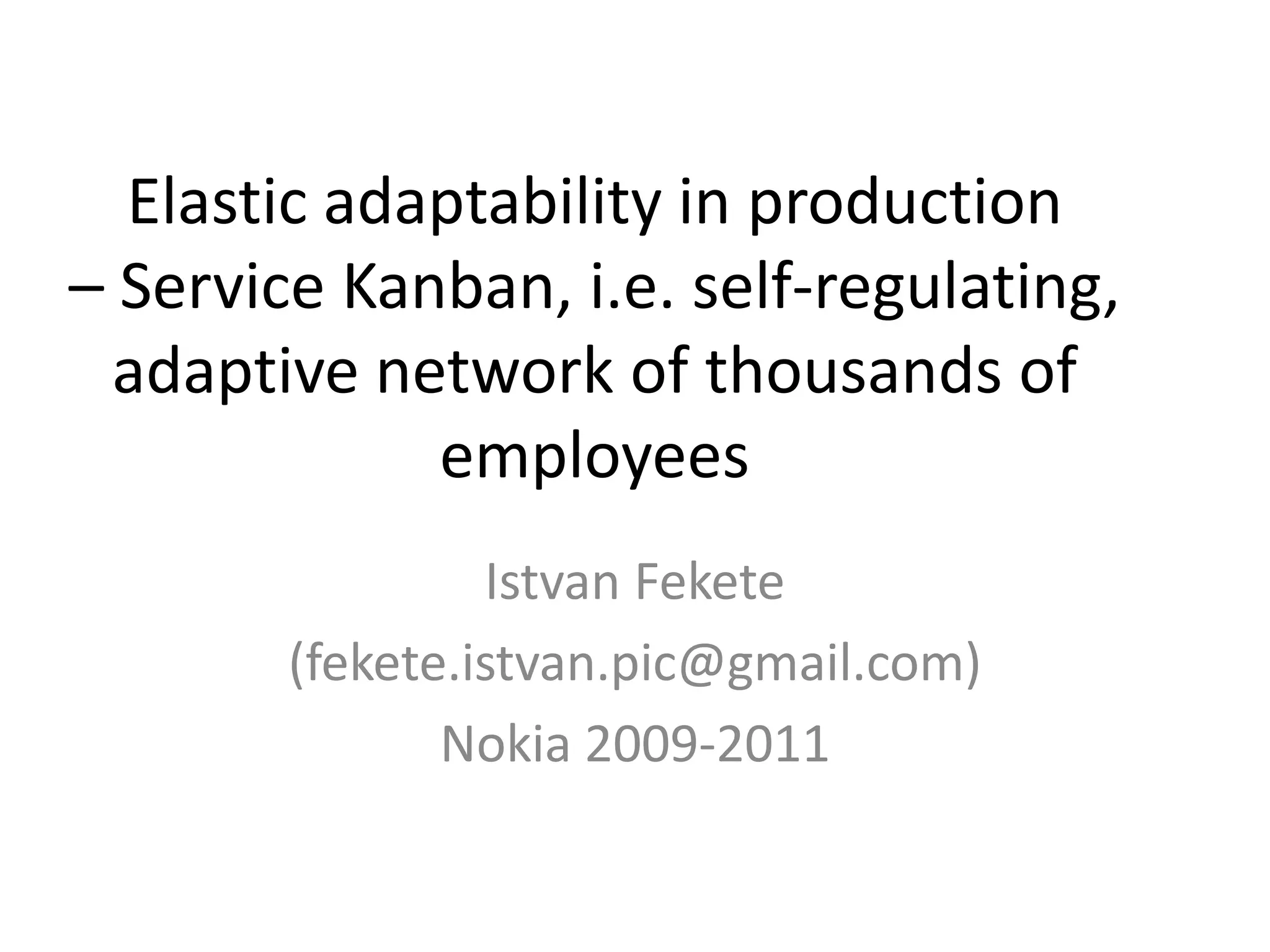 ServiceKanban-SelfRegulNetwork-FeketeIstvanPic | PDF