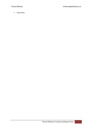 SOFTWARE TESTING PORTFOLIO | DOCX