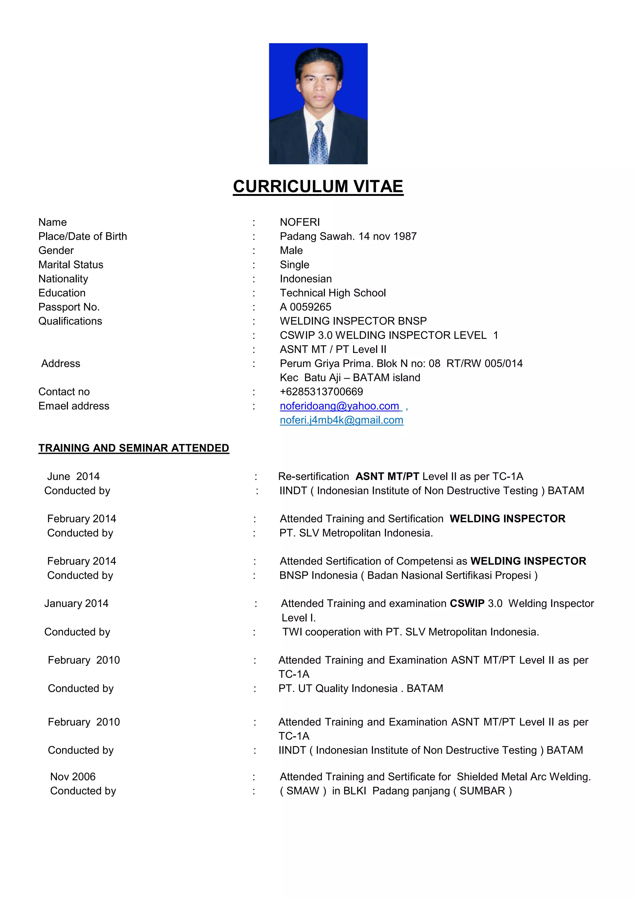 CV NOFERI 2015 | PDF