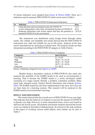 PEB-COVID-19: Analysis of Students Behavior and ILMIZI model in ...